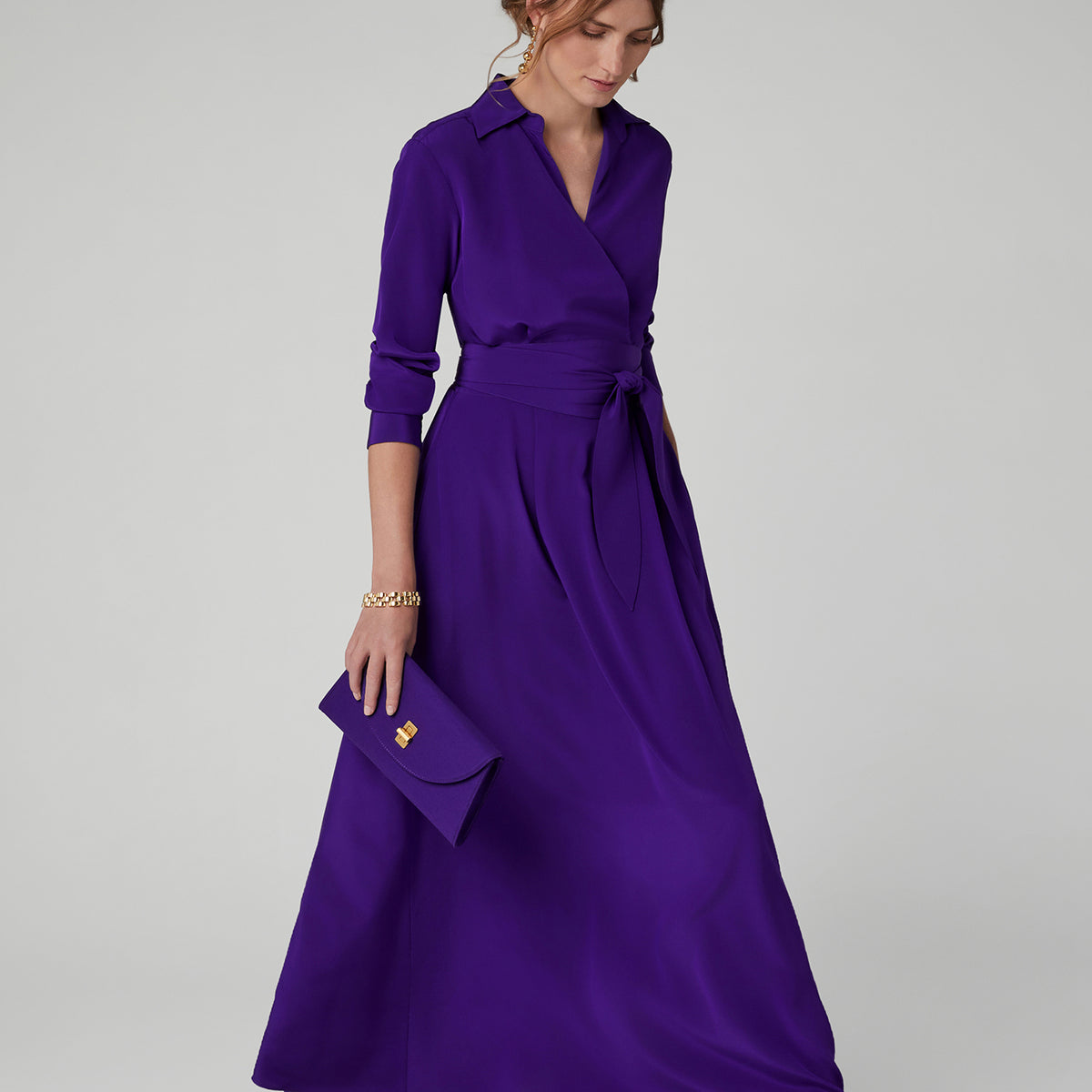 Celia Silk Maxi Full Skirt Wrap Dress – Jasper Conran London