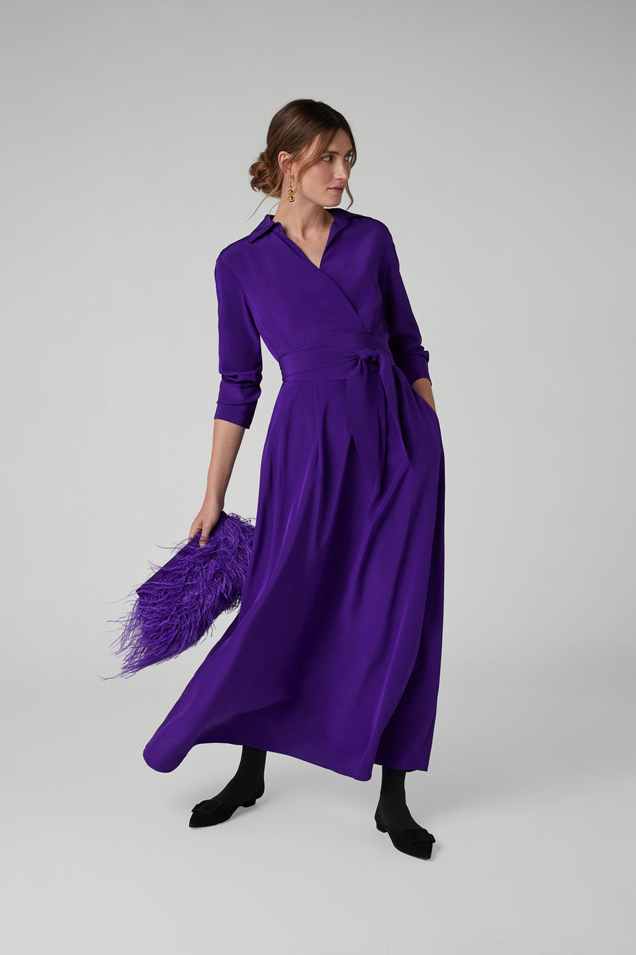 Celia Silk Maxi Full Skirt Wrap Dress – Jasper Conran London